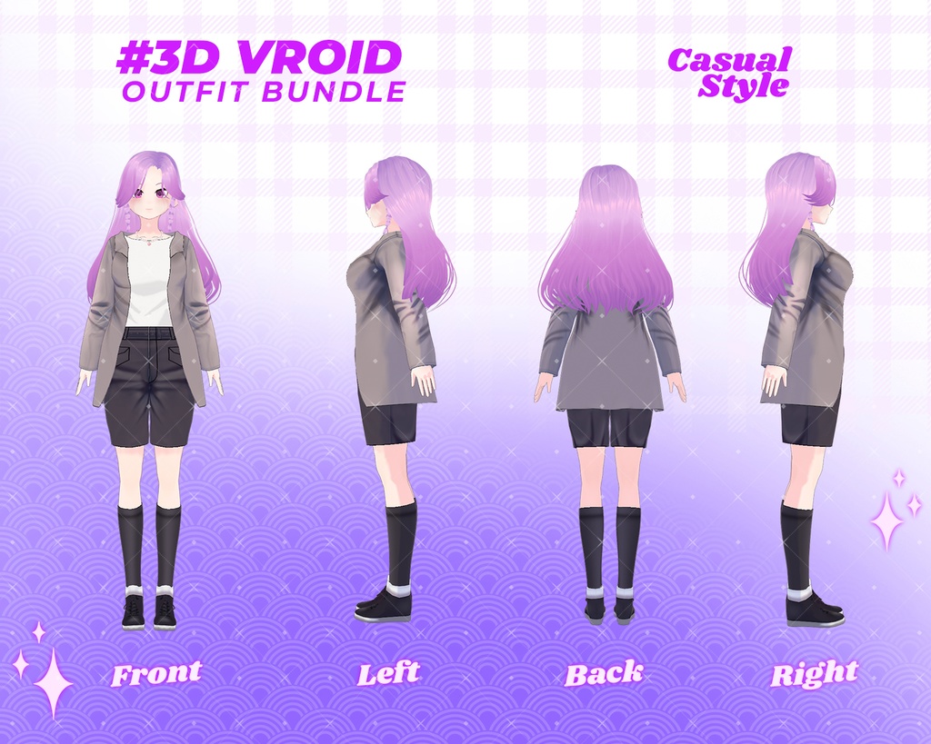 3D VRoid Outfit Pack Cozy & Trendy Casual Clothes for VRoid Models | VRoid Clothes, VRoid ...