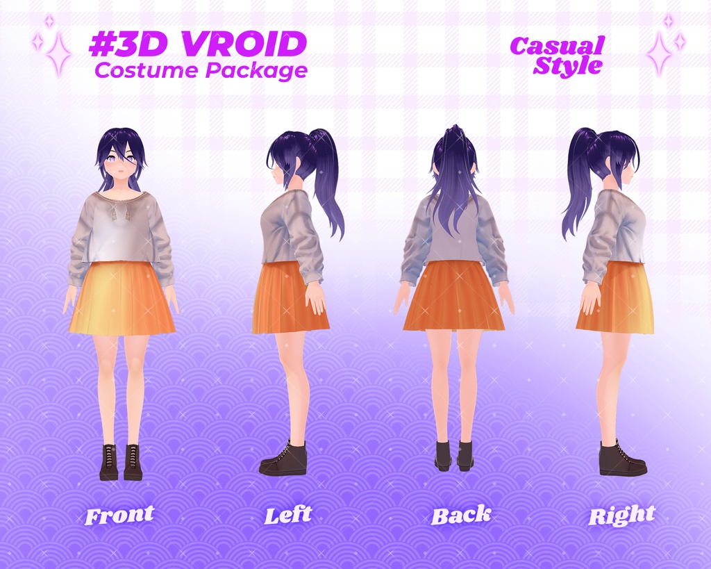 3D VRoid Outfit Pack Cozy & Trendy Casual Clothes for VRoid Models ...