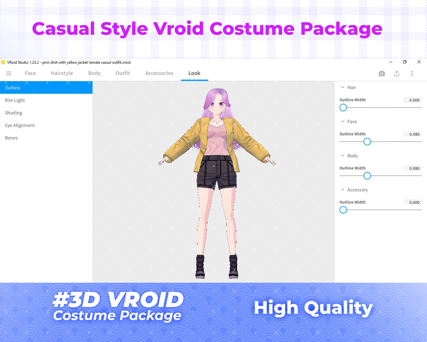 3D VRoid Outfit Pack Urban Casual Streetwear for VRoid Models | VRoid ...