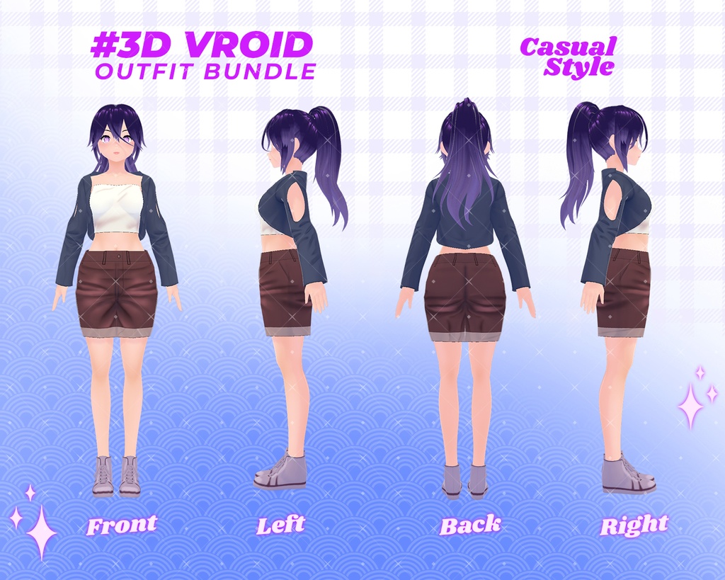 3D VRoid Outfit Pack Urban Casual Streetwear for VRoid Models | VRoid ...