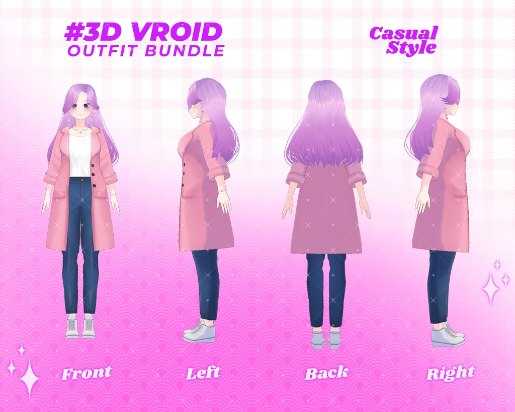 3D VRoid Outfit Pack Elegant & Chic Long Coat Fashion for VRoid Models | VRoid Clothes, VRoid ...