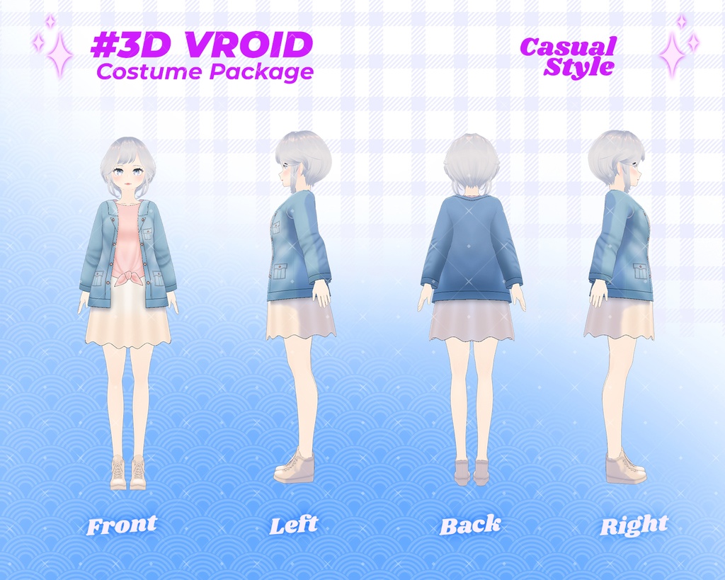 3D VRoid Outfit Pack Cozy & Elegant Casual Wear for VRoid Models ...