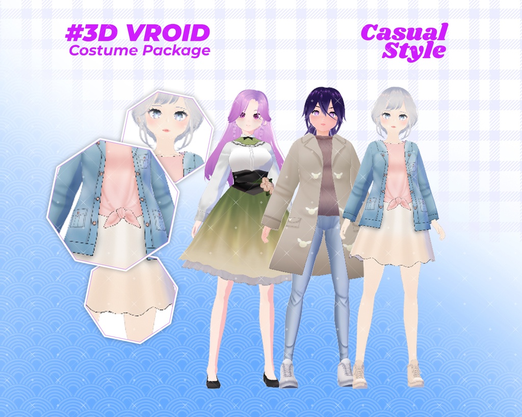 3D VRoid Outfit Pack Cozy & Elegant Casual Wear for VRoid Models ...
