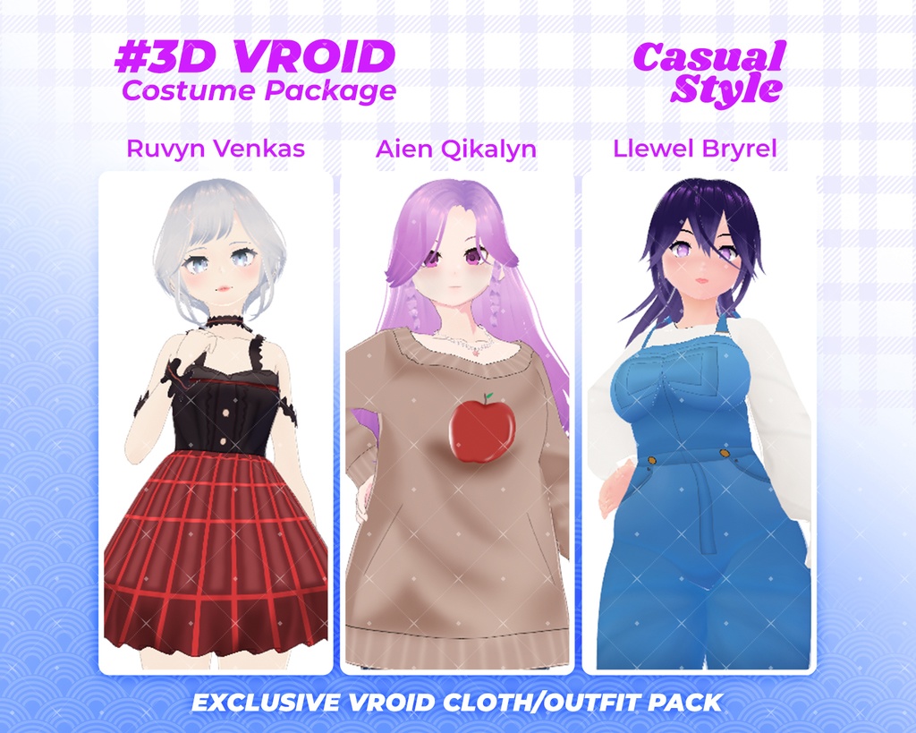 3D VRoid Outfit Pack Gothic, Cute & Casual Styles for VRoid Models ...