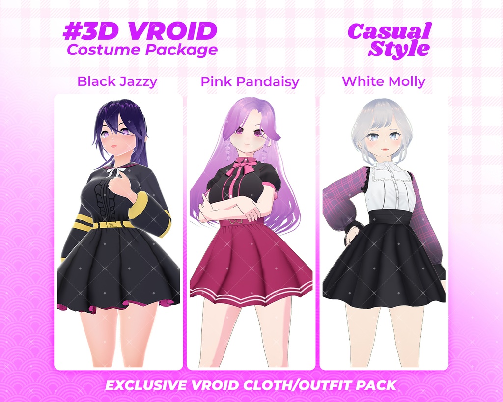 3D VRoid Outfit Pack Elegant & Stylish Lolita Dresses for VRoid Models ...