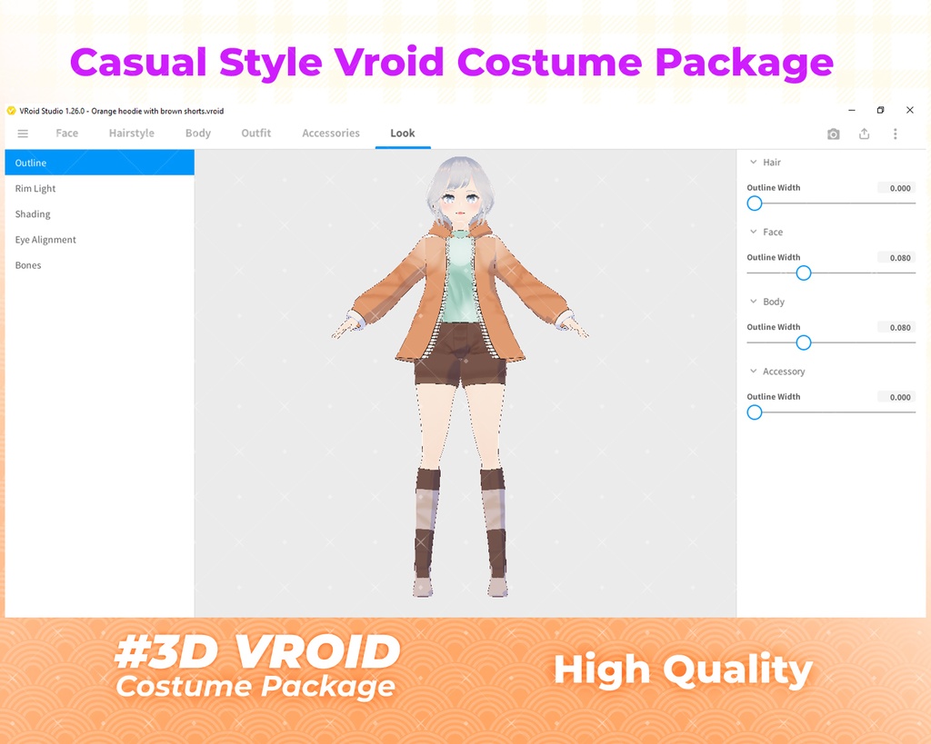 3D VRoid Outfit Pack Casual & Edgy Streetwear Fashion for VRoid Models ...