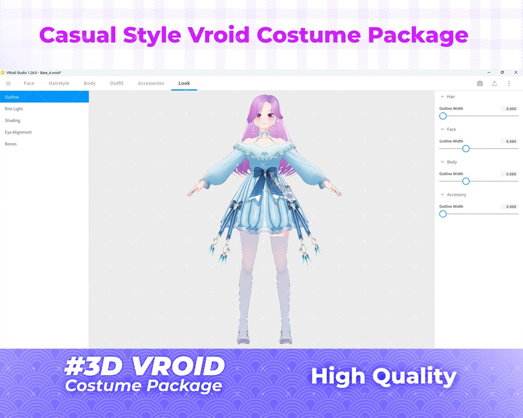 3D VRoid Outfit Pack Elegant & Cute Fantasy-Inspired Dresses for VRoid ...