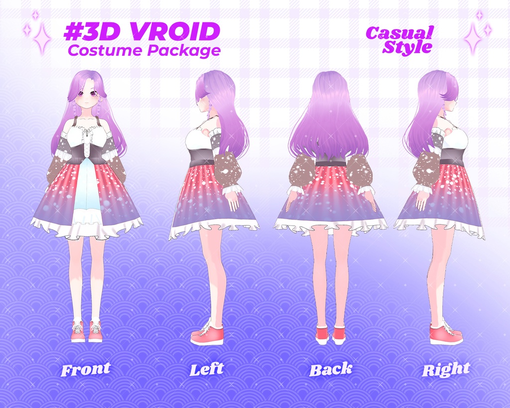 3D VRoid Outfit Pack Vibrant & Elegant Dresses for VRoid Models | VRoid ...