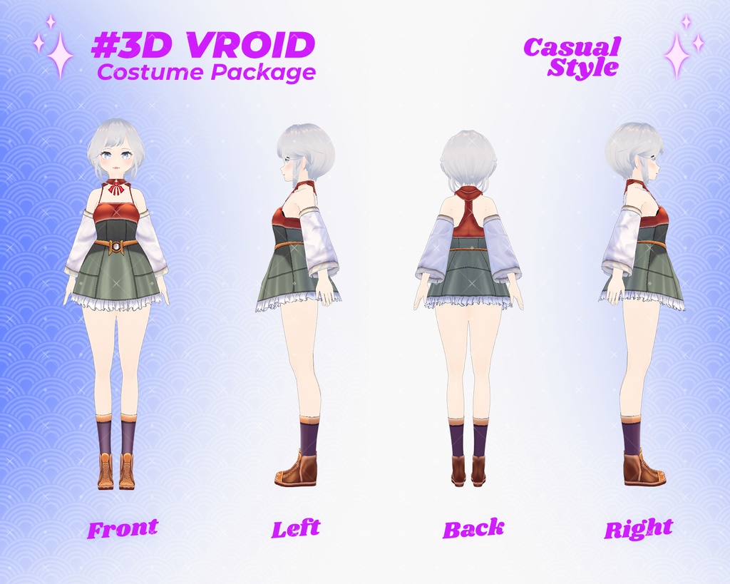 3D VRoid Outfit Pack Fantasy & Medieval-Inspired Dresses for VRoid ...