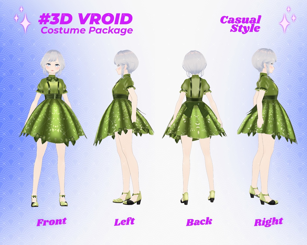 3D VRoid Outfit Pack Elegant & Casual Modern Fashion for VRoid Models ...