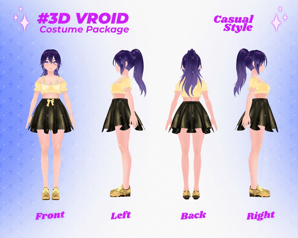 3D VRoid Outfit Pack Elegant & Playful Fashion for VRoid Models | VRoid ...