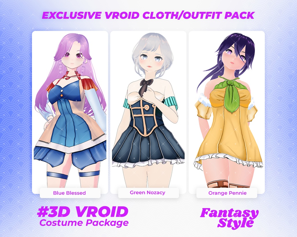 3D VRoid Outfit Pack Fantasy-Inspired Dresses & Adventure Wear for ...