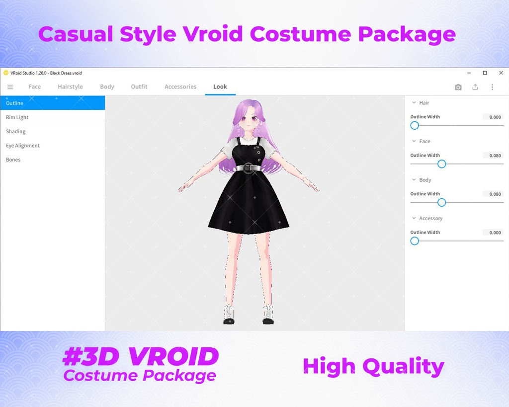 3D VRoid Outfit Pack Modern & Fantasy-Inspired Fashion for VRoid Models ...