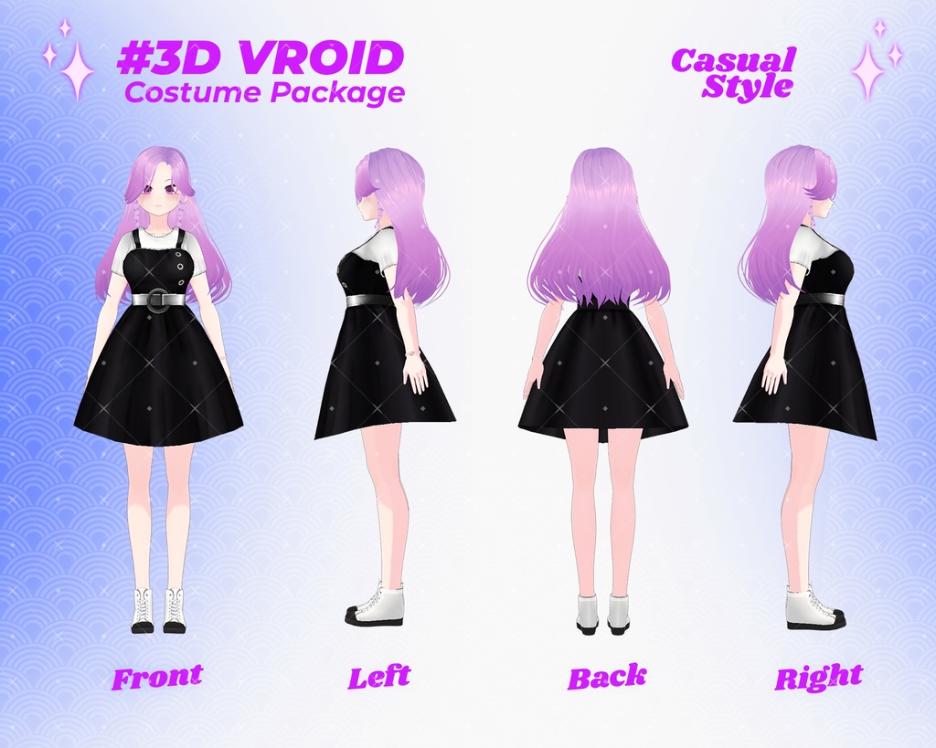 3D VRoid Outfit Pack Modern & Fantasy-Inspired Fashion for VRoid Models ...