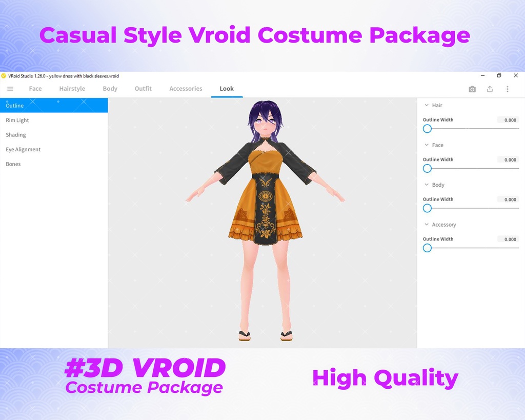 3D VRoid Outfit Pack Classic & Vintage Casual Fashion for VRoid Models ...