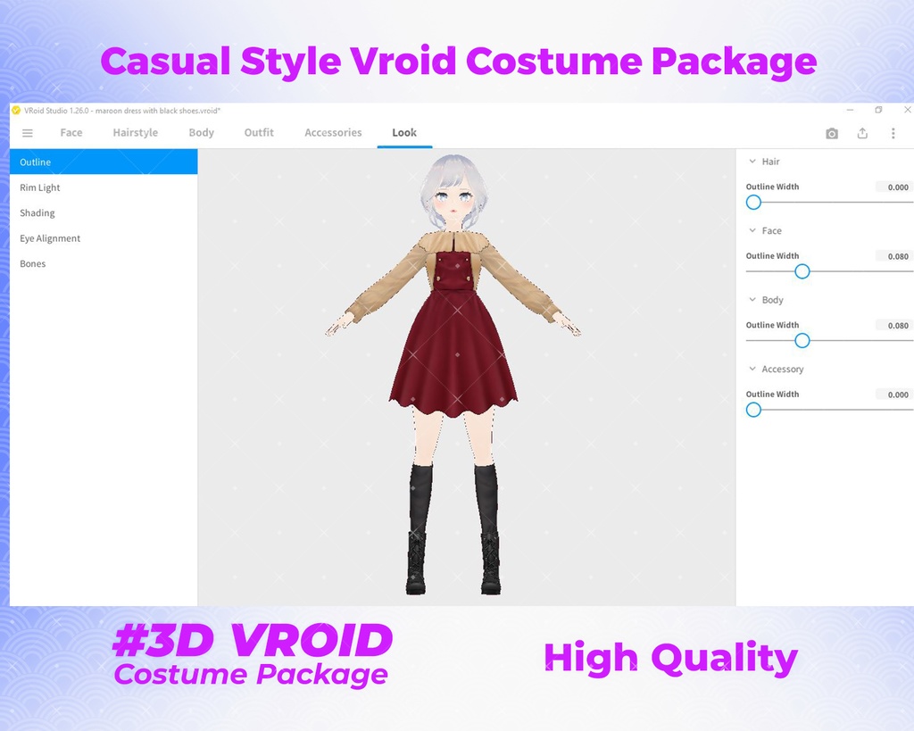 3D VRoid Outfit Pack Casual & Cute Everyday Wear for VRoid Models ...