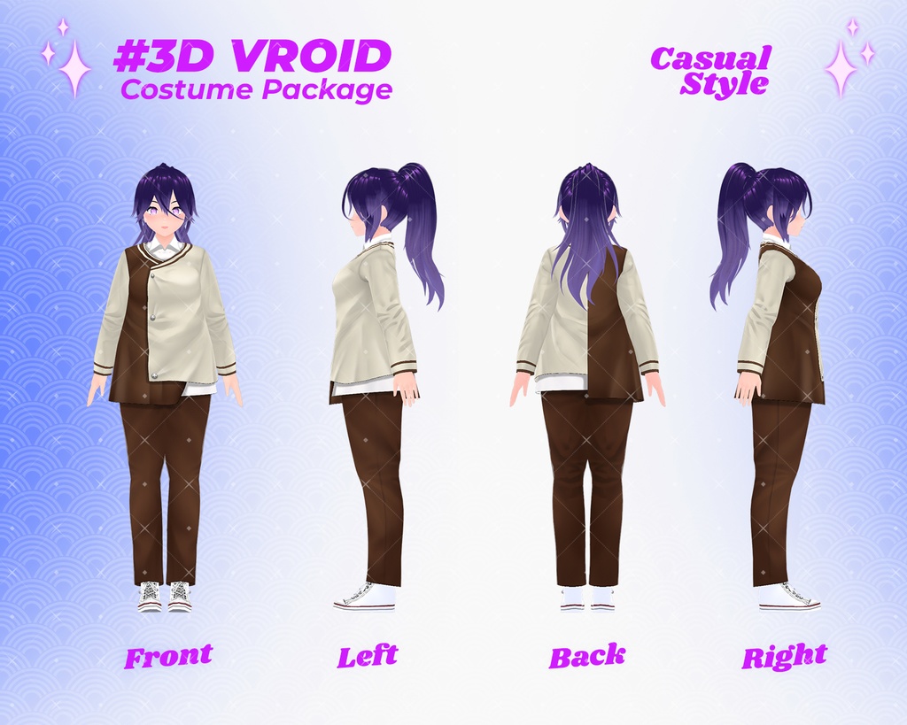 3D VRoid Outfit Pack Casual & Cute Everyday Wear for VRoid Models ...