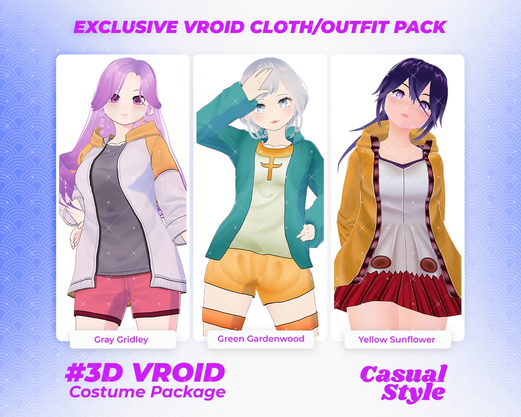 3D VRoid Outfit Pack Cozy & Stylish Casual Wear for VRoid Models ...