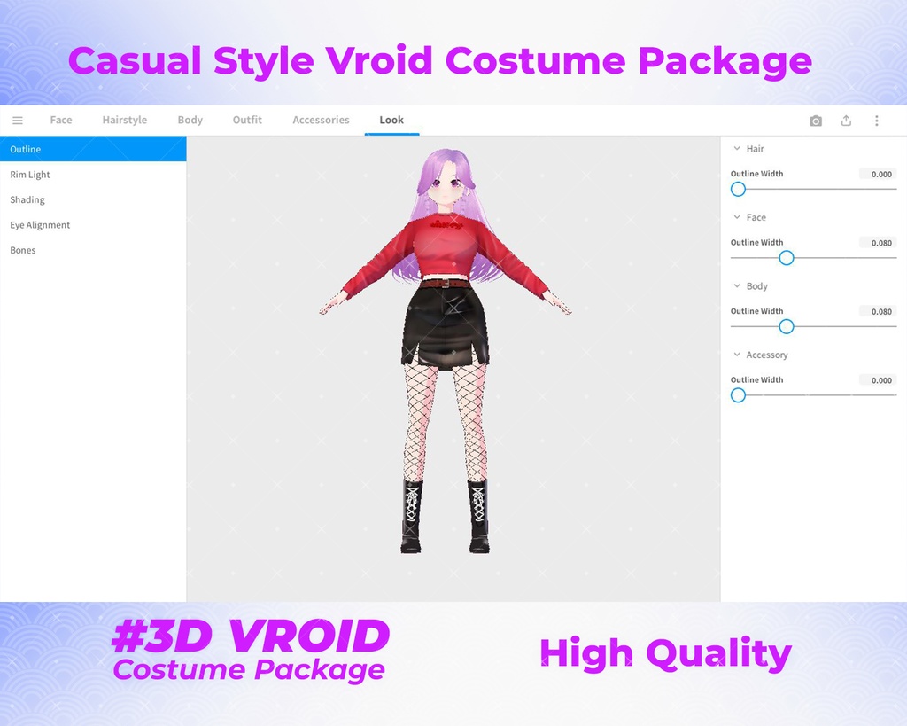 3D VRoid Outfit Pack Urban & Chic Casual Wear for VRoid Models | VRoid ...