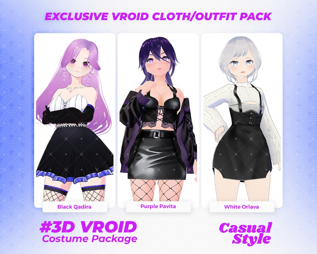 3D VRoid Outfit Pack Dark Chic & Gothic Fashion for VRoid Models | VRoid Clothes, VRoid Costume ...