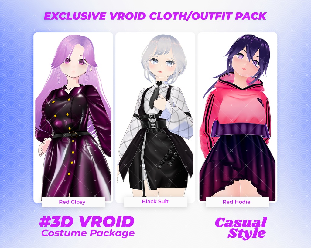 3D VRoid Outfit Pack Stylish & Trendy Casual Wear for VRoid Models ...