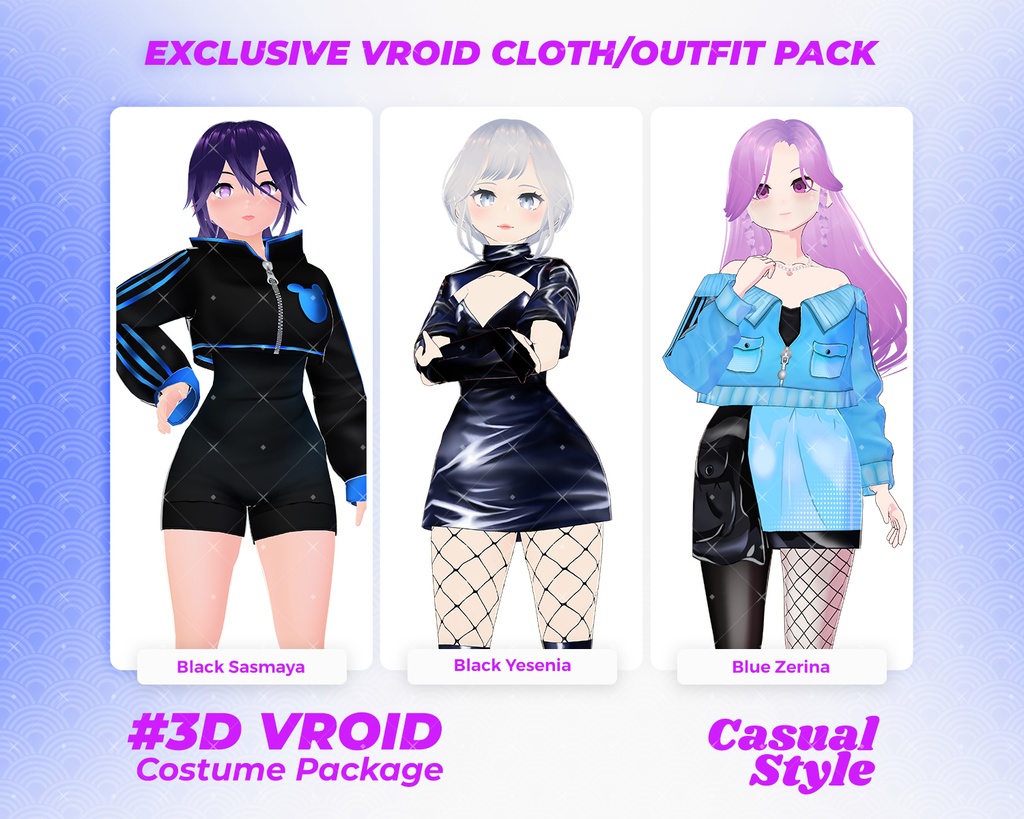 3D VRoid Outfit Pack Edgy & Urban Streetwear for VRoid Models | VRoid ...