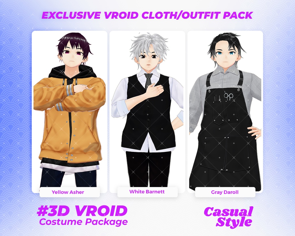 3D VRoid Outfit Pack Modern & Versatile Casual Wear for VRoid Models ...