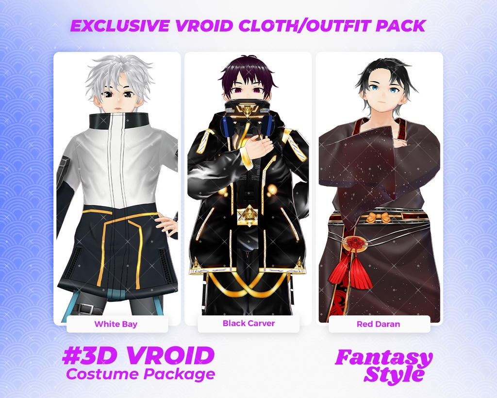 3D VRoid Outfit Pack Futuristic & Traditional Fantasy Robes for VRoid ...