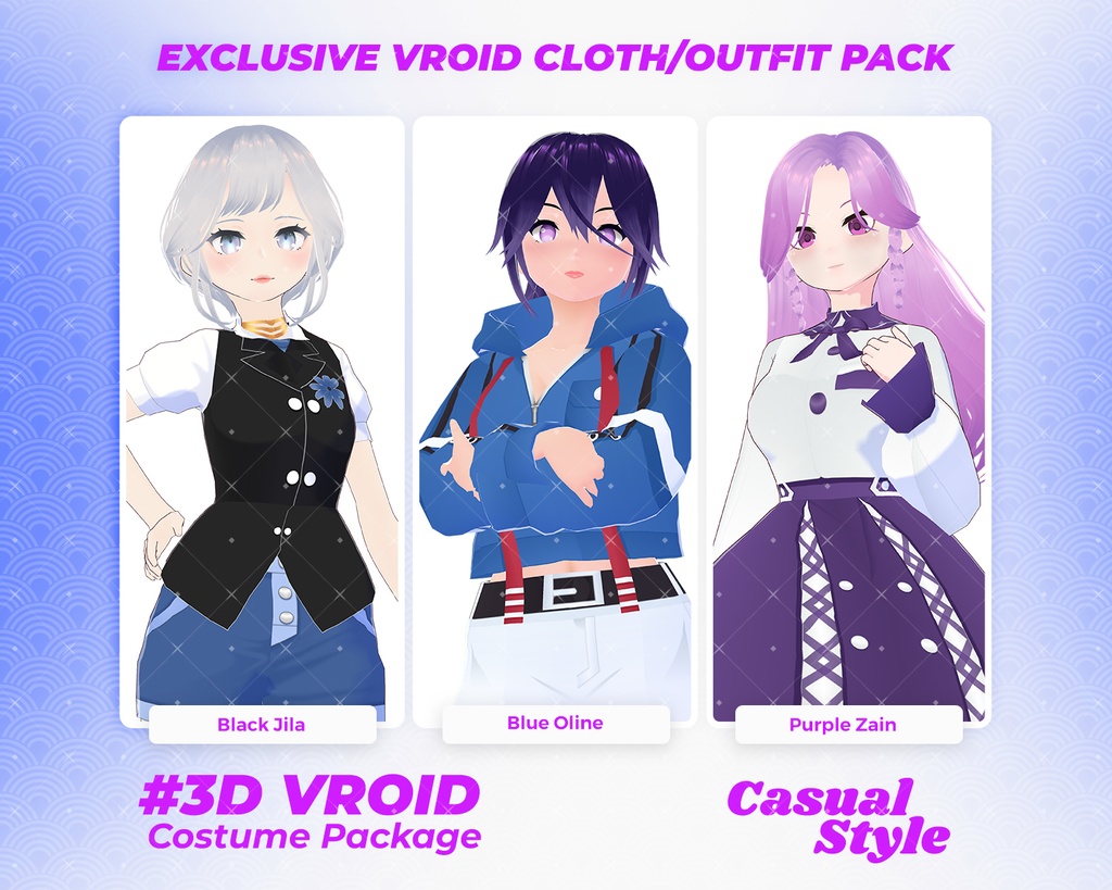 3D VRoid Outfit Pack Stylish & Modern Casual Clothes for VRoid Models ...