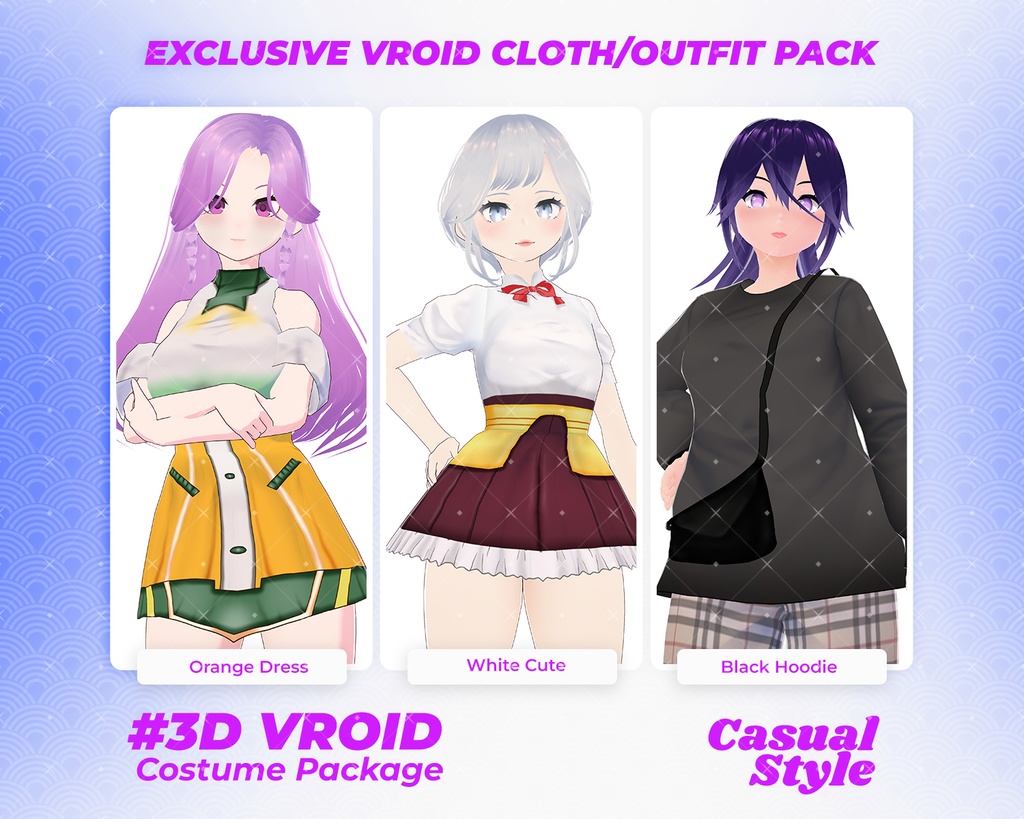 3D VRoid Outfit Pack Cute & Casual Daily Wear for VRoid Models | VRoid ...