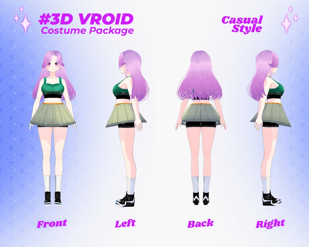 3D VRoid Outfit Pack Trendy & Casual Fashion for VRoid Models | VRoid Clothes, VRoid Costume ...