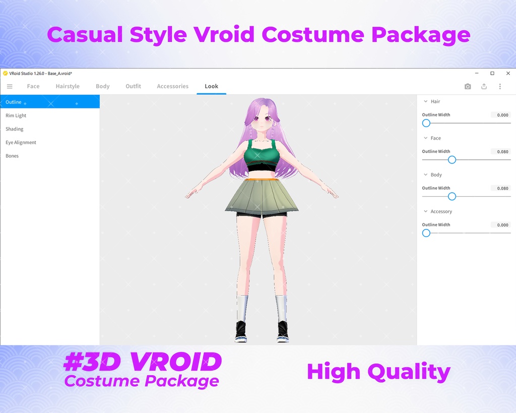 3D VRoid Outfit Pack Trendy & Casual Fashion for VRoid Models | VRoid ...