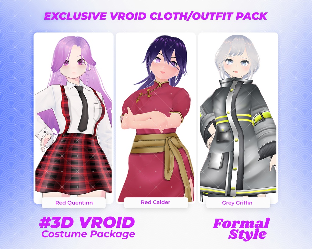 3D VRoid Outfit Pack Unique & Professional Formal Costumes for VRoid ...