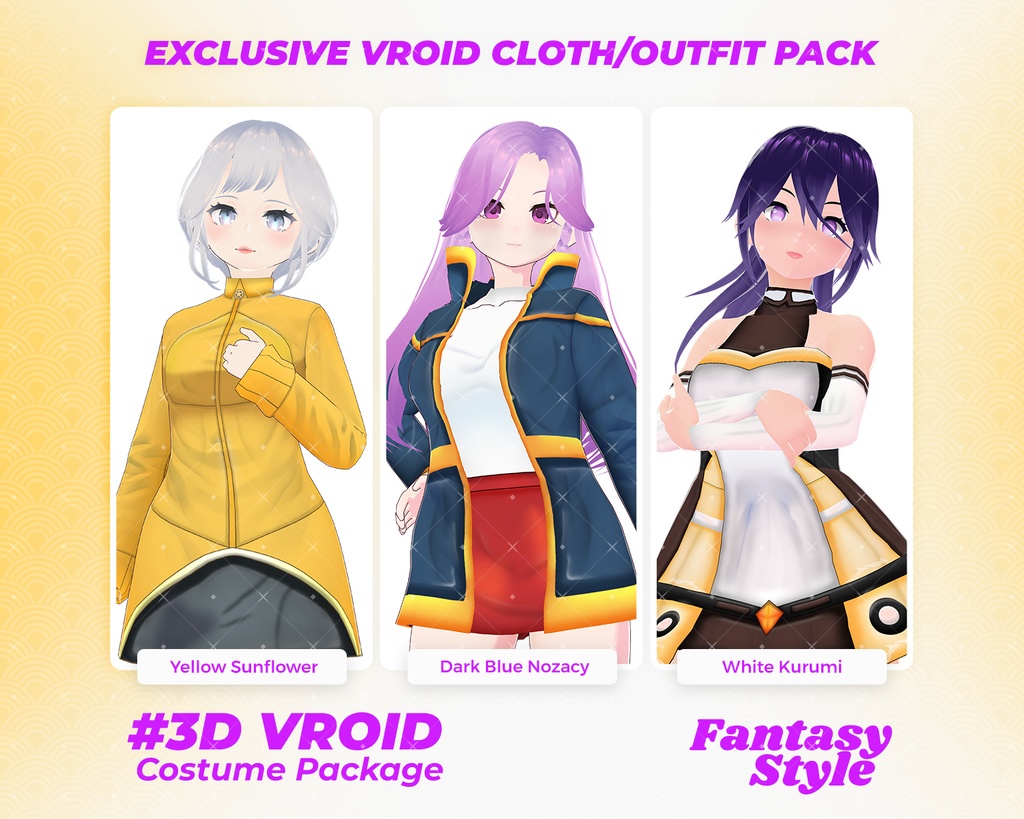 3D VRoid Fantasy Adventure Outfit Pack Heroic & Magic Style for VRoid Models | VRoid Clothes ...