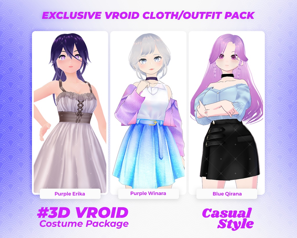 3D VRoid Outfit Pack Soft & Stylish Casual Looks for VRoid Models ...