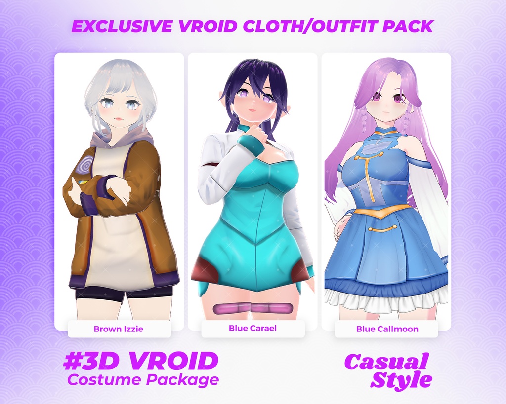 3D VRoid Outfit Pack Stylish Cozy & Futuristic Casual Looks for VRoid ...