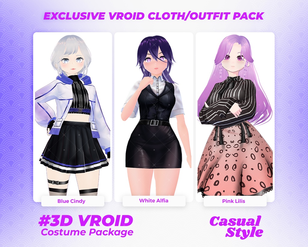 3D VRoid Outfit Pack Sleek & Smart Casual Wear for VRoid Avatars ...