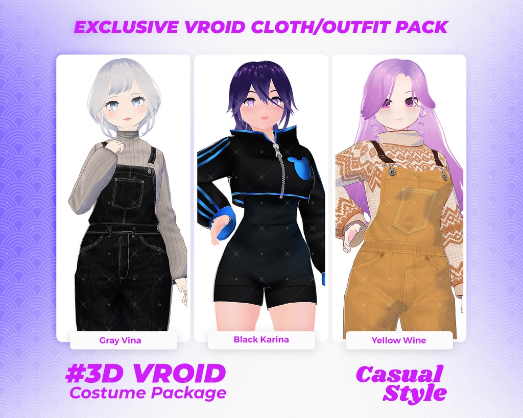 3D VRoid Outfit Pack Cozy & Trendy Casual Clothes for VRoid Models ...
