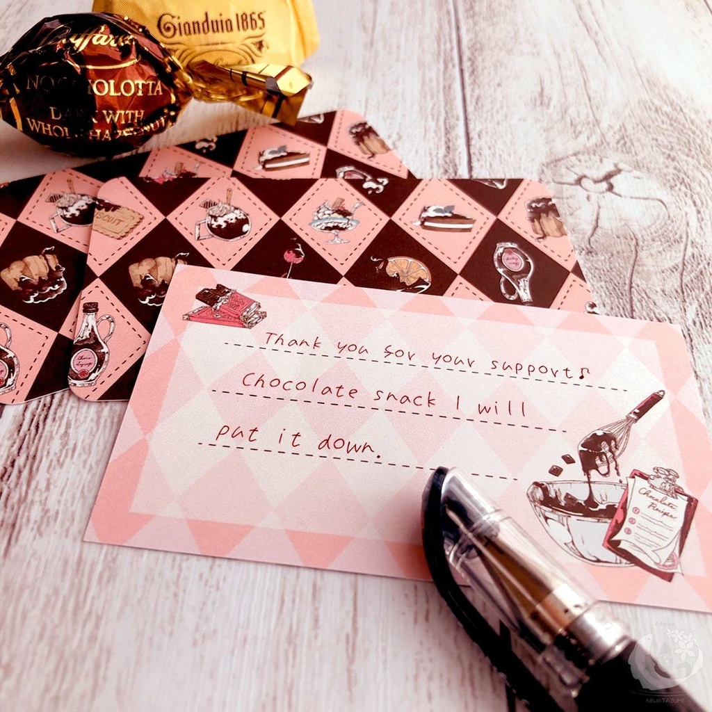 チョコレートタイム ミニカード メッセージカード 10枚セット - 【-潦-】にわたずみ工房 - BOOTH