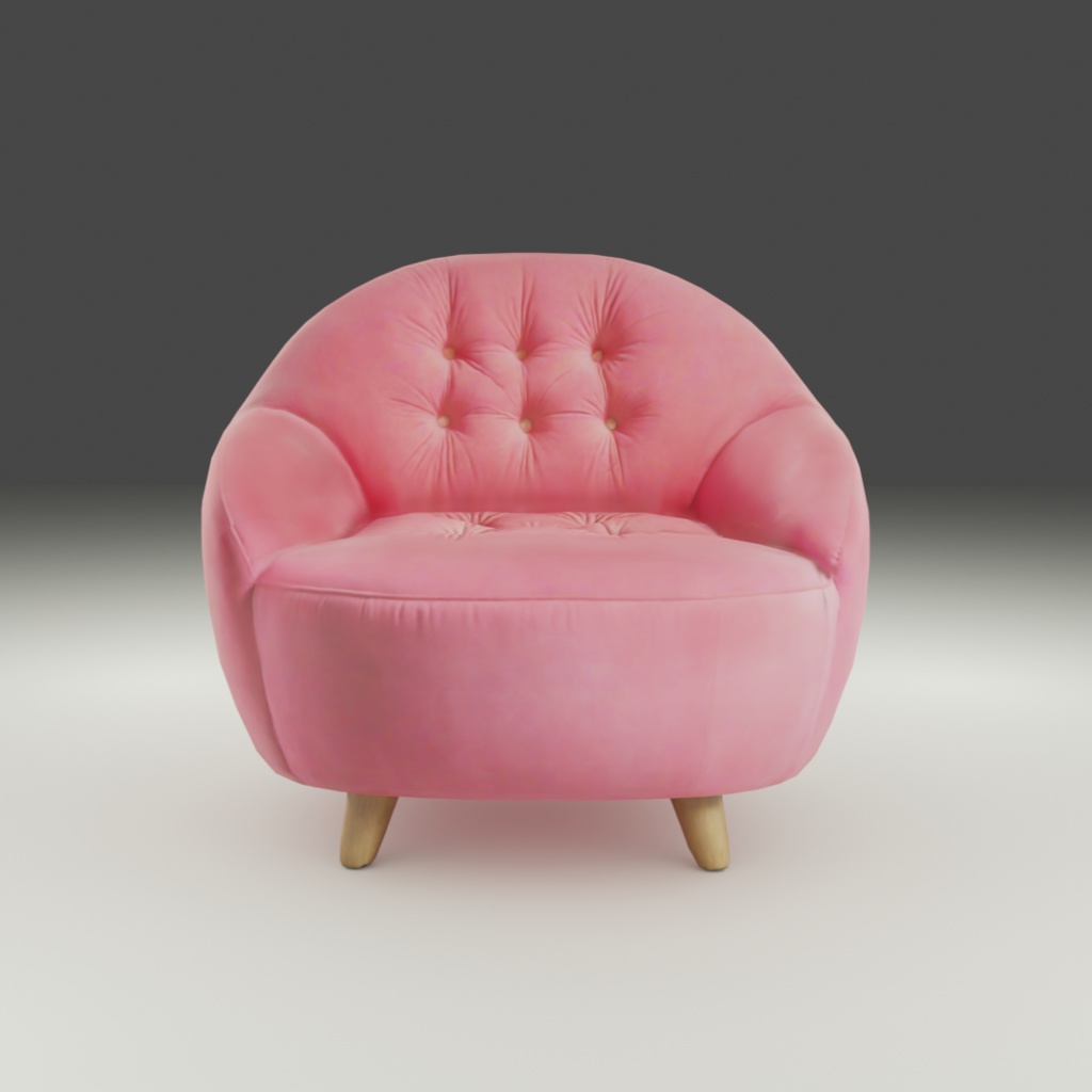 【3Dデザイン】一人掛けピンクソファー - mimi-modeling - BOOTH