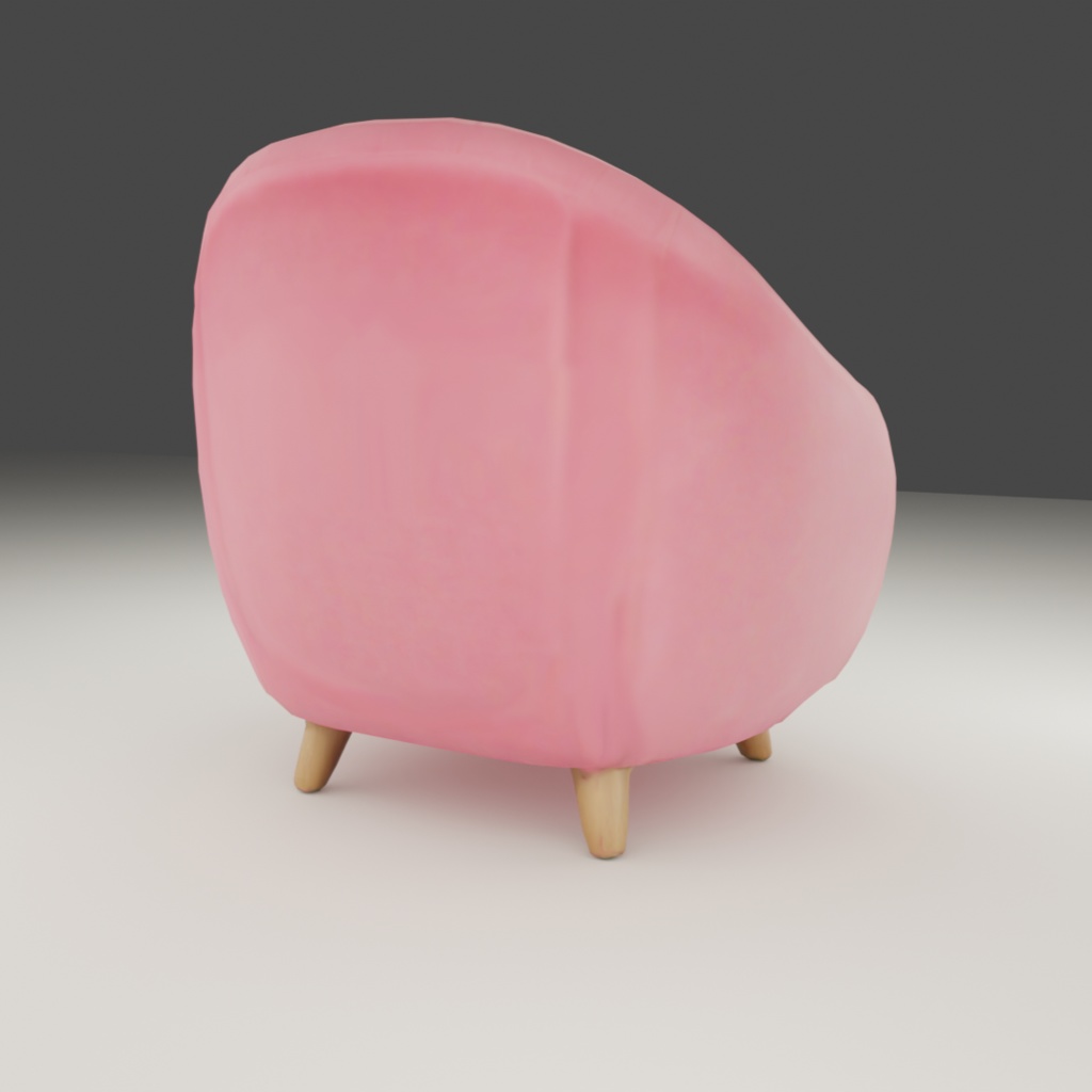 【3Dデザイン】一人掛けピンクソファー - mimi-modeling - BOOTH