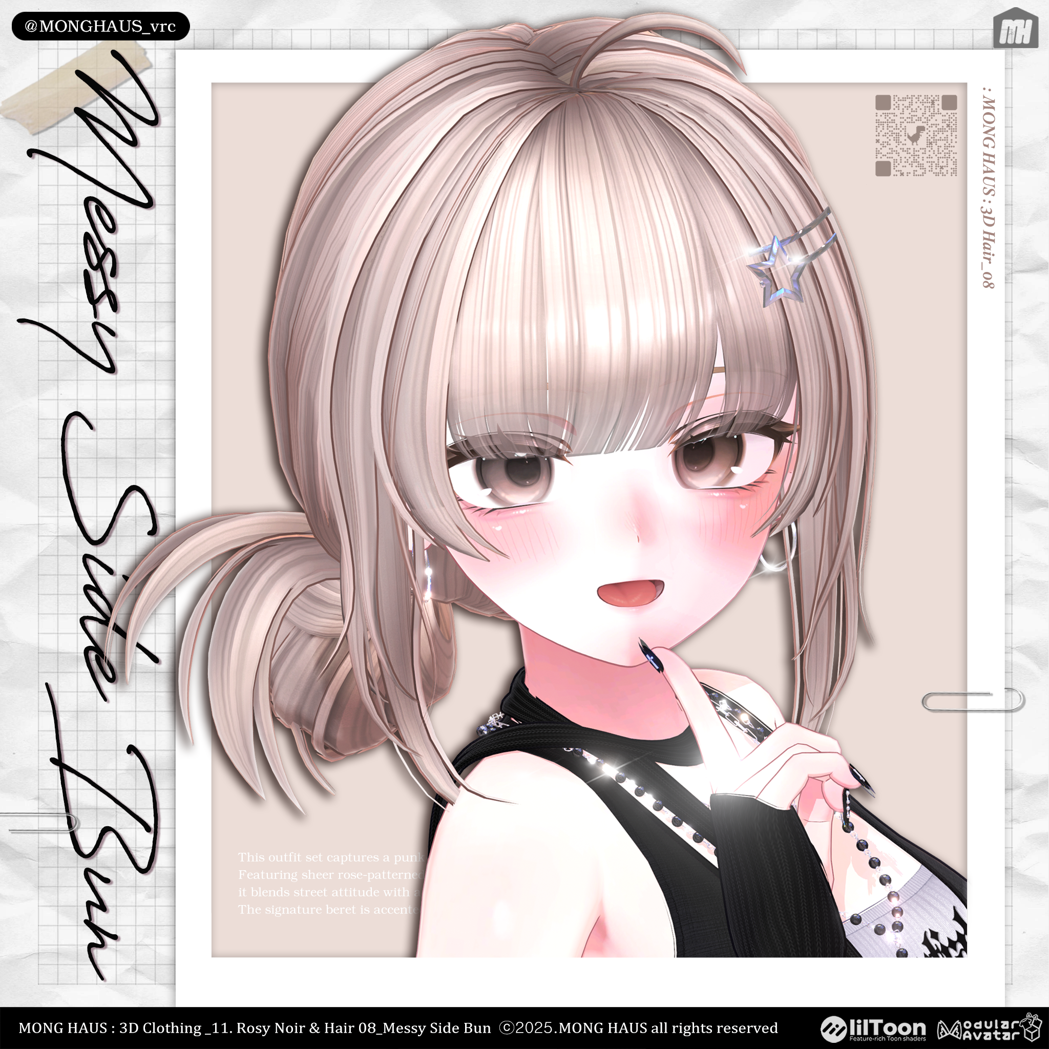 【15アバター対応】Messy Side Bun🌹 - MONG HAUS - BOOTH