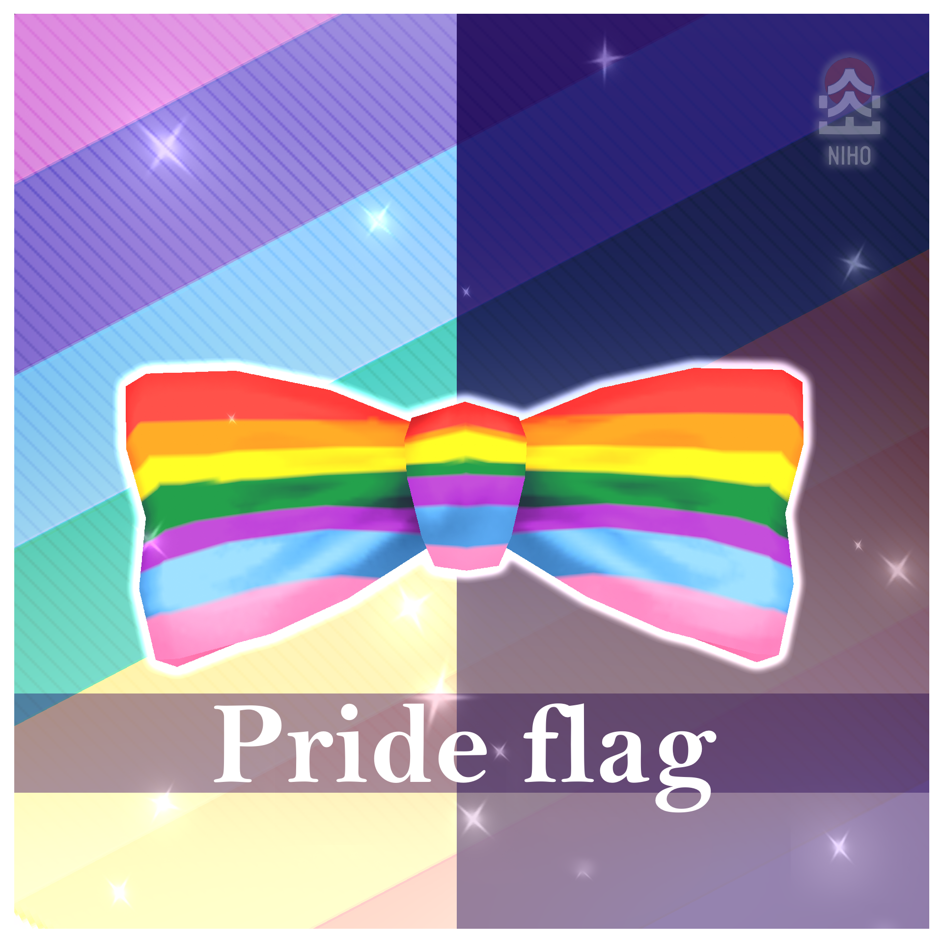 Pride Flag Bow Tie プライドフラッグ蝶ネクタイ【VRoid】Texture 12 variations - 日本語 creations - BOOTH
