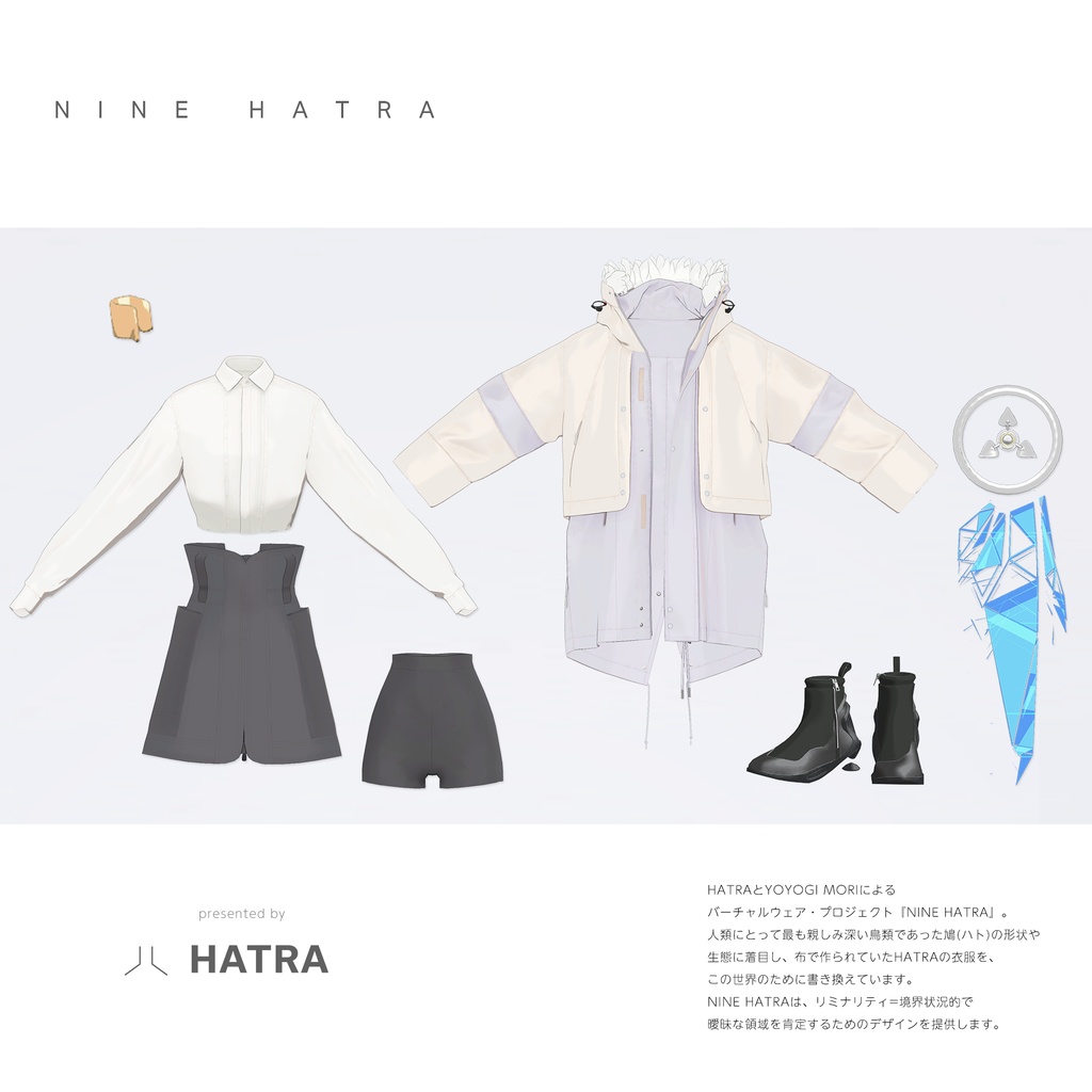 【VRC対応3D服飾モデル】NINE HATRA segment2_tuner ver1.01 - yoyogi mori - BOOTH