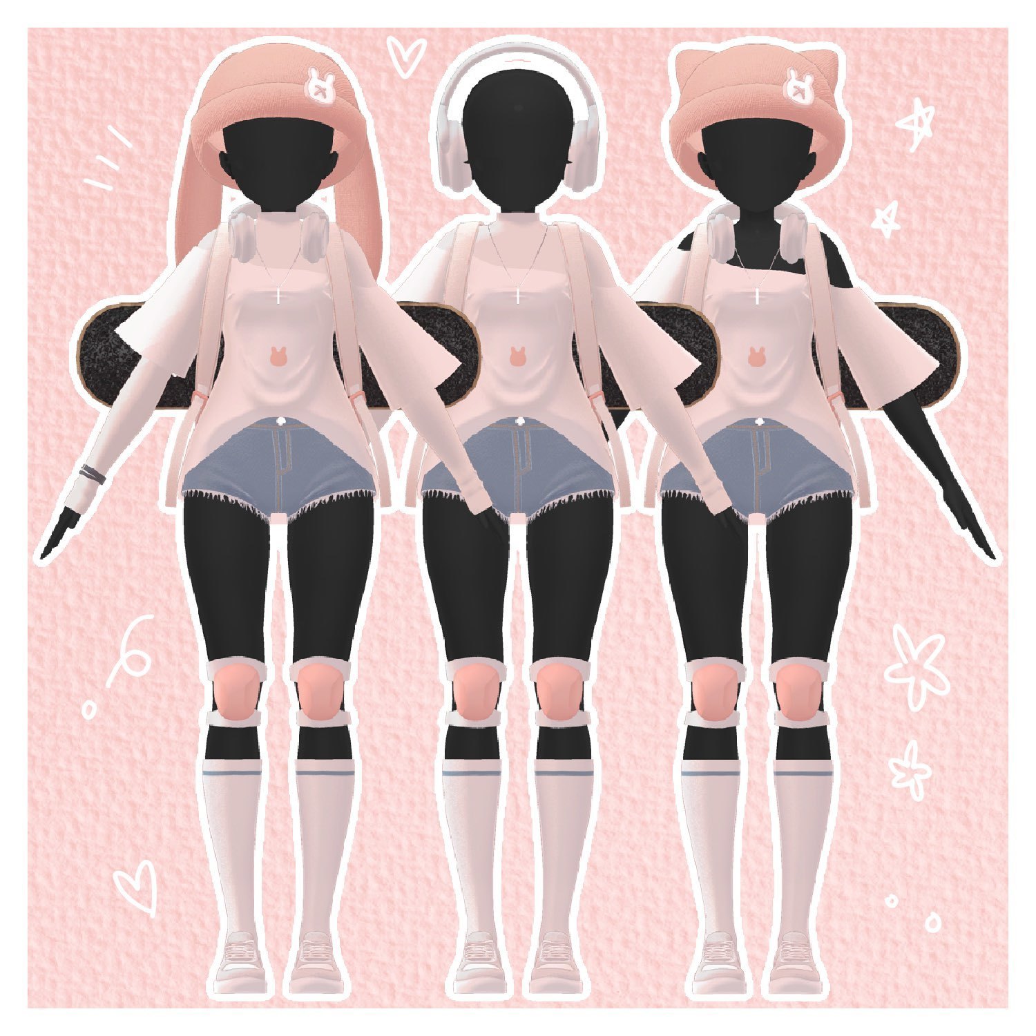 【6アバター対応】🐰 Skater Bunny 🐰 - Siro Store - BOOTH