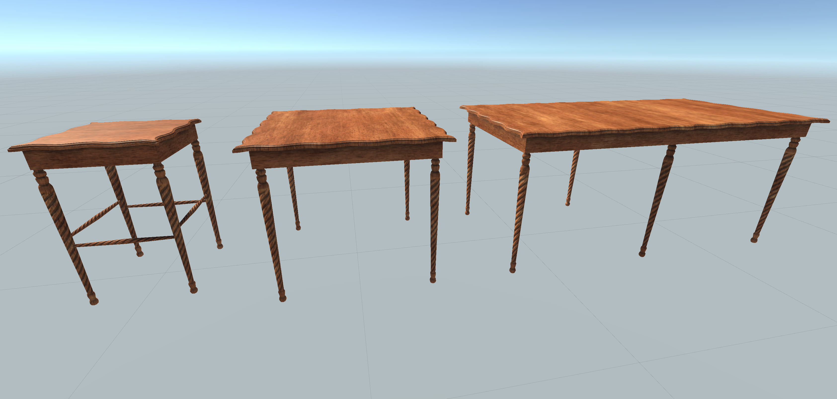 Wooden Tables Pack - 木製テーブル3台 - Shamrock Arts - BOOTH