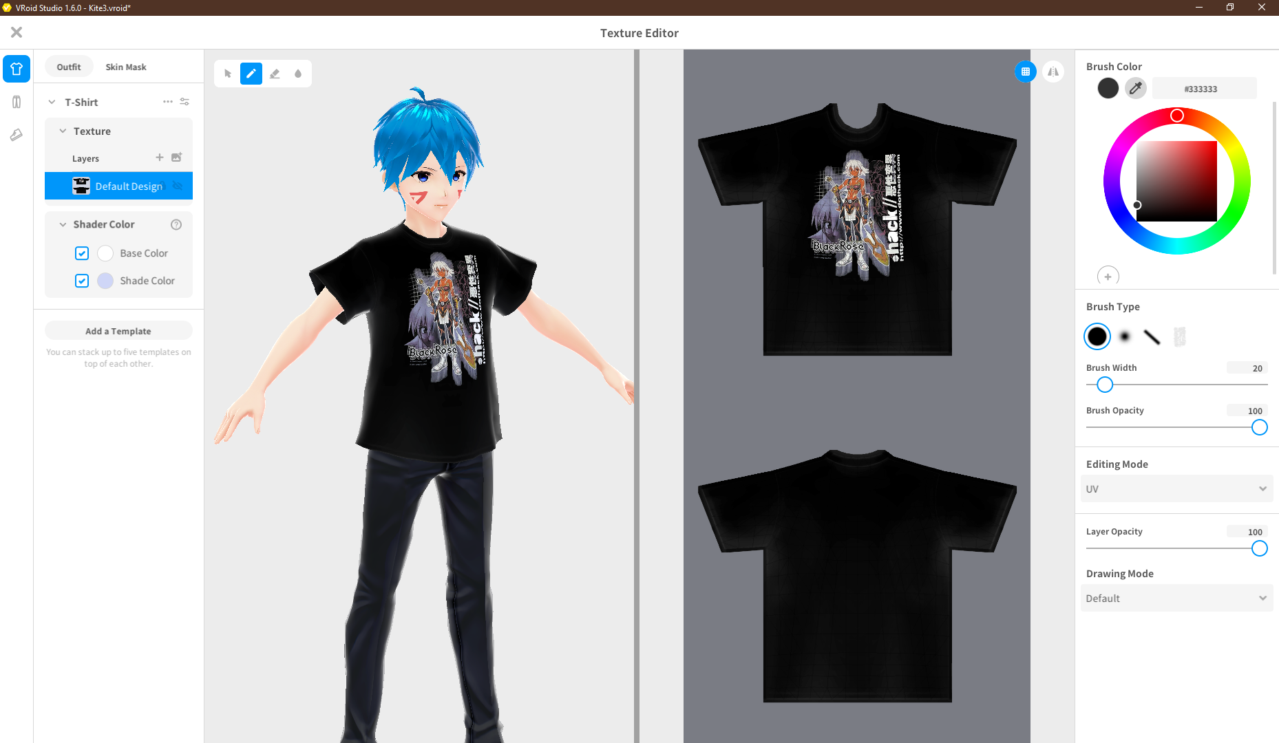 2.0 .hack//Mutation Blackrose Promo Shirt - dothacknetwork - BOOTH