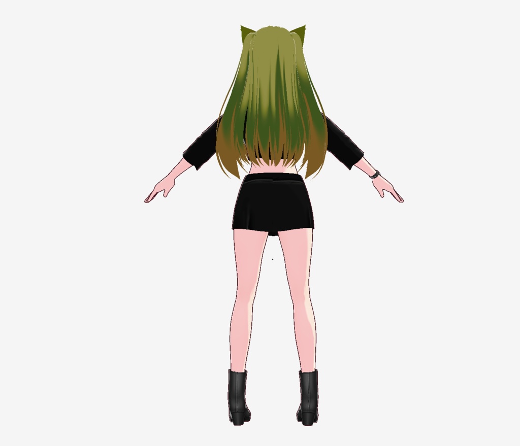 Black Coat & Skirt Set Vroid Model for VRChat and VTubers, With Texture ...