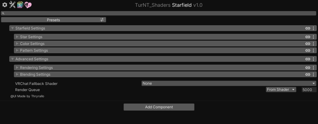 Starfield Screenspace Shader スターフィールド スクリーンスペース シェーダー - TurNT_ Toolbox - BOOTH