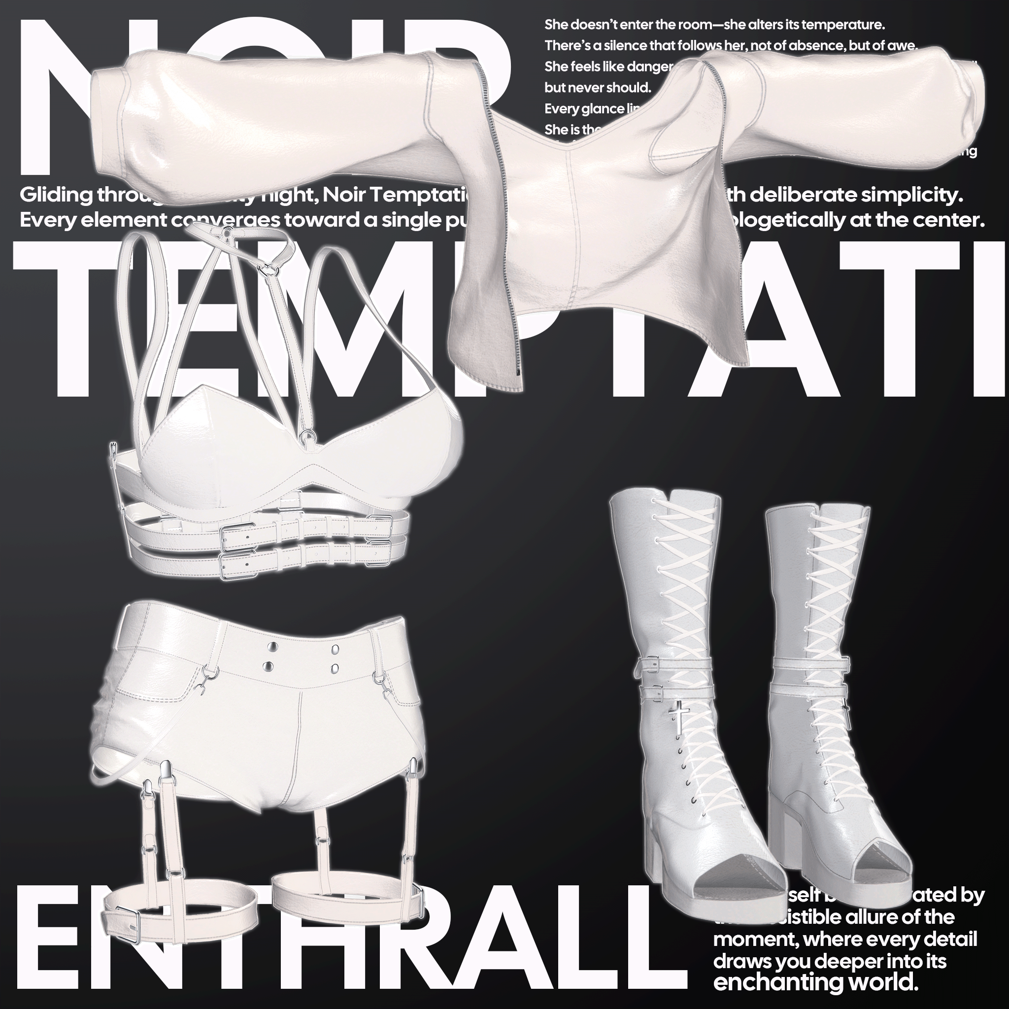 【9アバター対応】 - Noir Temptation 【VRChat向け衣装モデル】 - 029 Shop - BOOTH